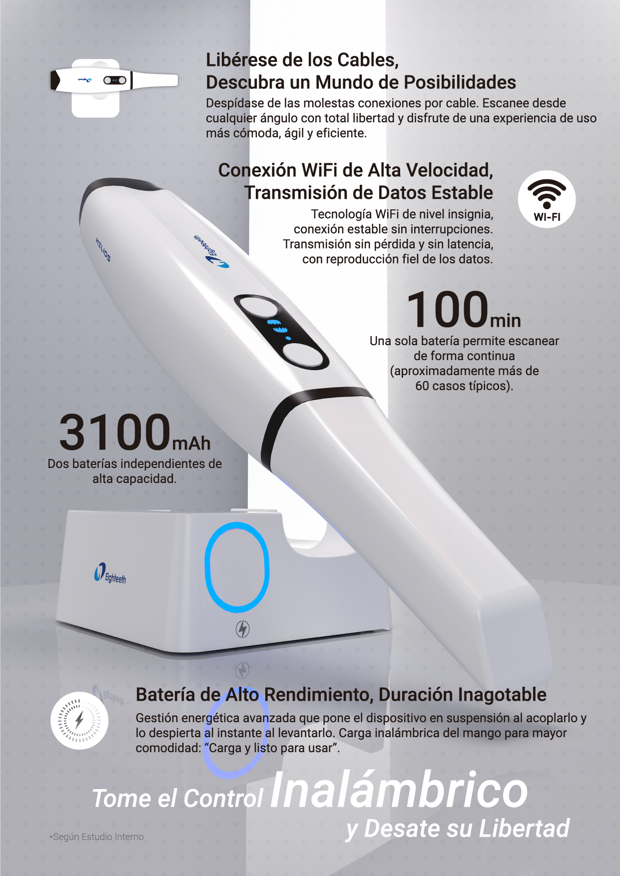 Escáner Intraoral inalámbrico Helios 700 | Eighteeth - Ortotek