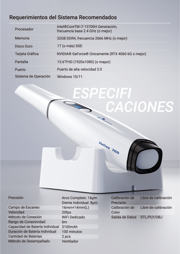 Escáner Intraoral inalámbrico Helios 700 | Eighteeth - Ortotek